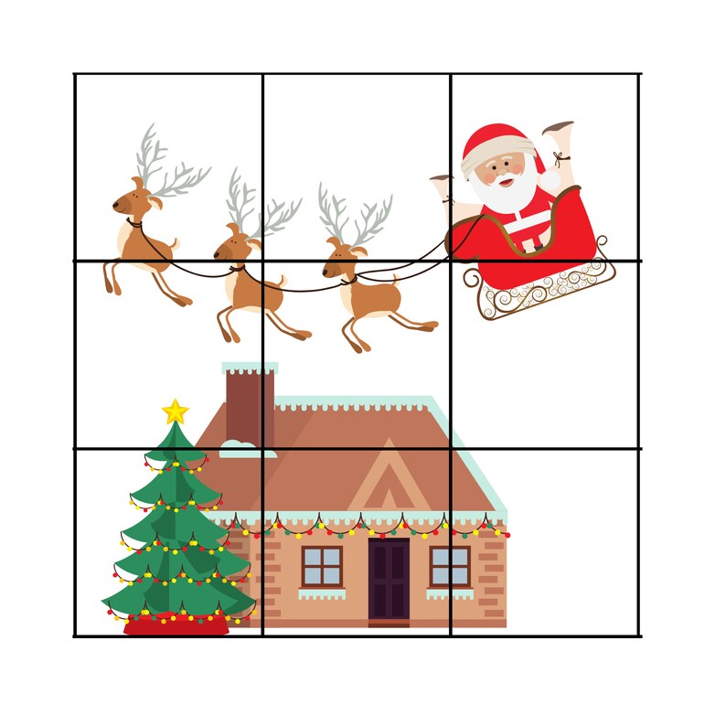 Kids Printable Christmas Puzzle Holiday Activity Set 3 - Etsy