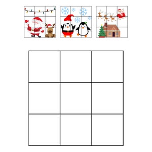 Kids Printable Christmas Puzzle, Holiday Activity Set, 3 Puzzle Set for ...