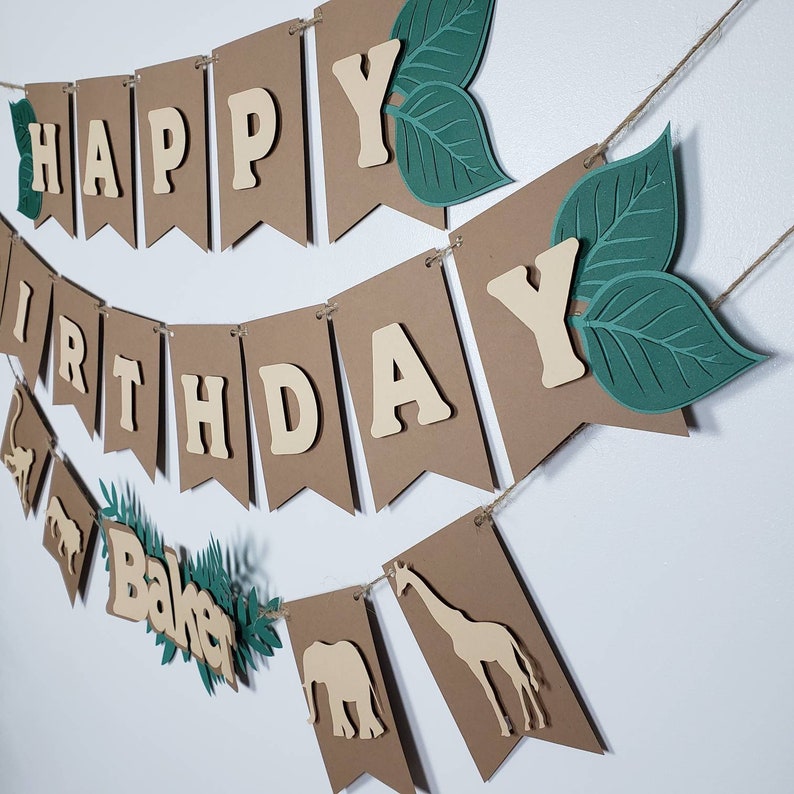Zoo Safari Themed Birthday Banner Jungle Party Banner Party - Etsy