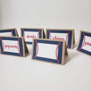 Baseball Party Food Label Tents, Baseball Birthday Party Decor, Custom ...