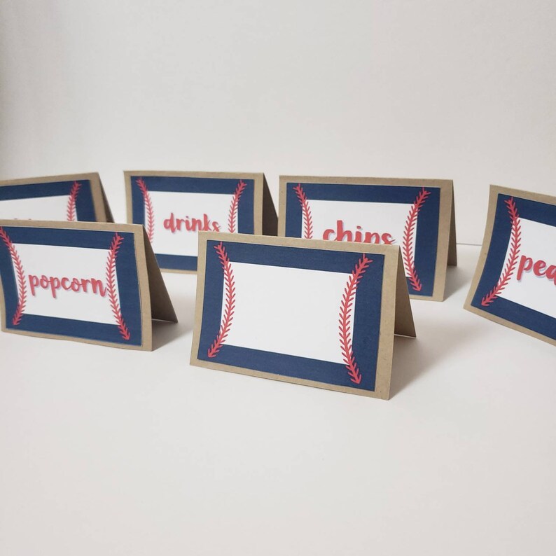 Baseball Party Food Label Tents, Baseball Birthday Party Decor, Custom ...
