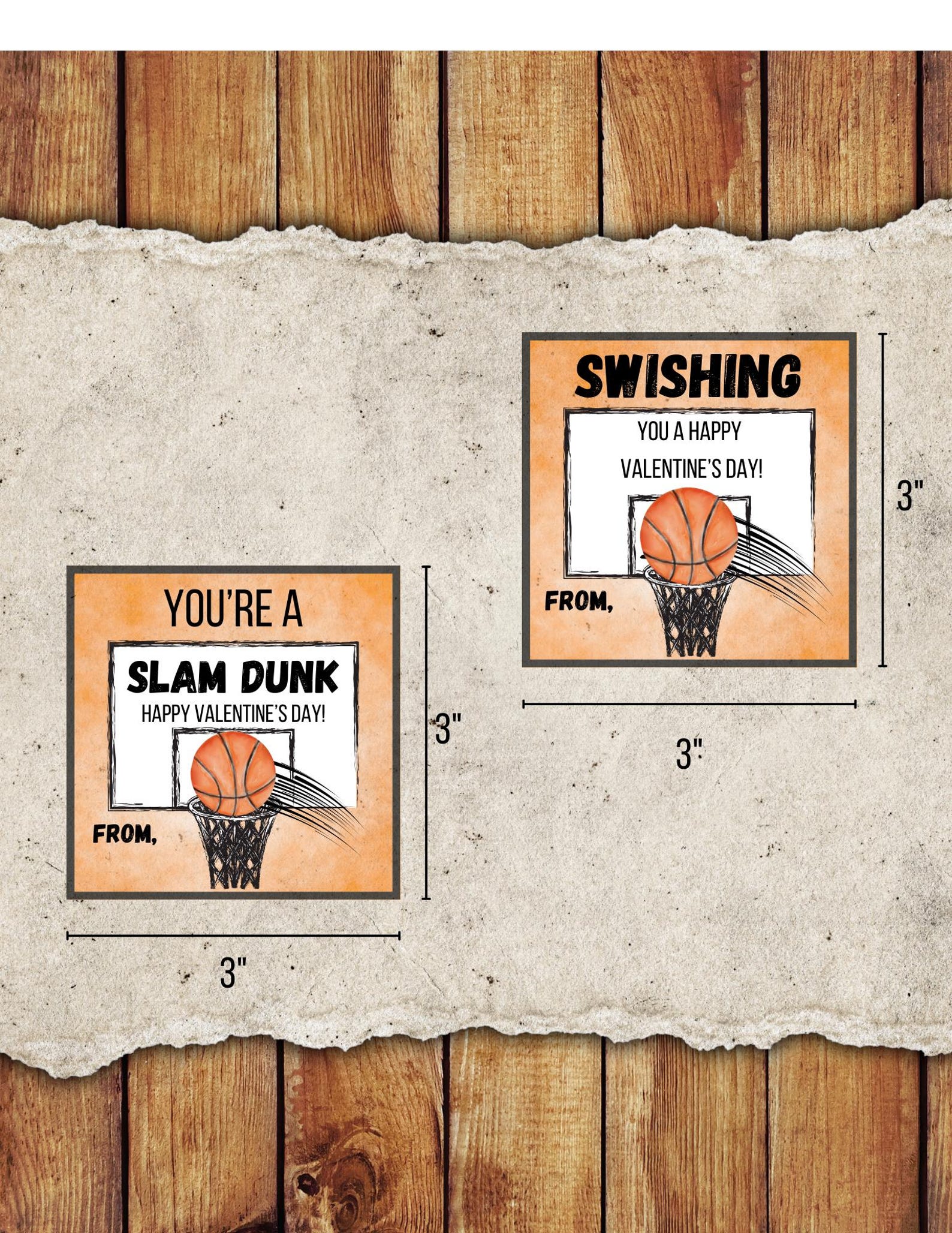 Basketball Valentines Printable Tag, Valentines for Boys, Sports ...