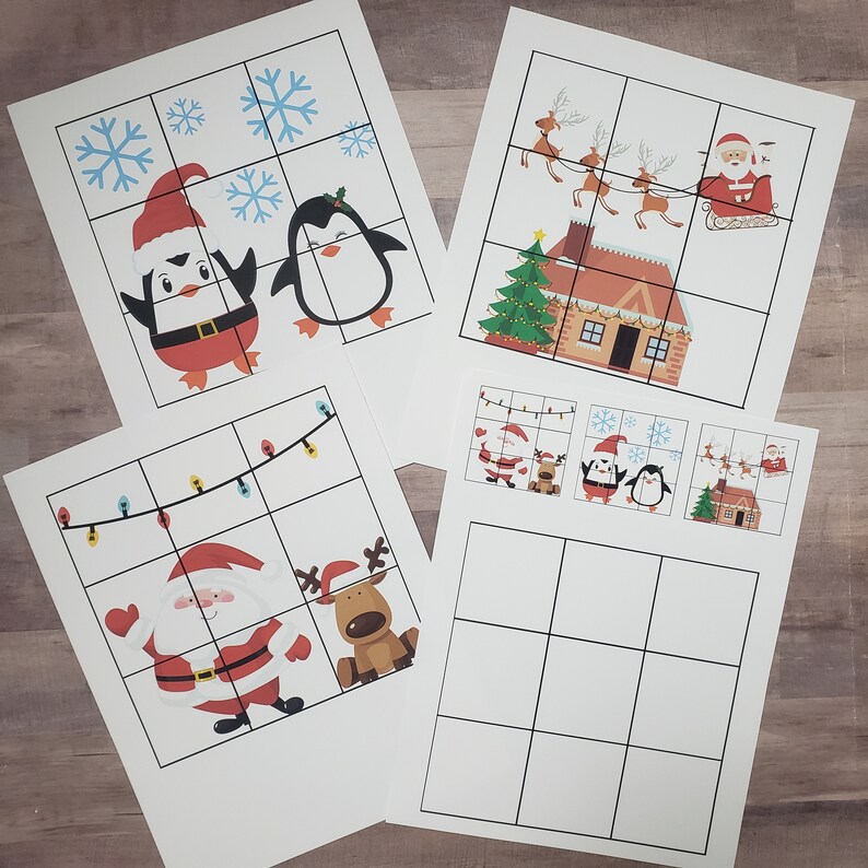 Kids Printable Christmas Puzzle Holiday Activity Set 3 - Etsy