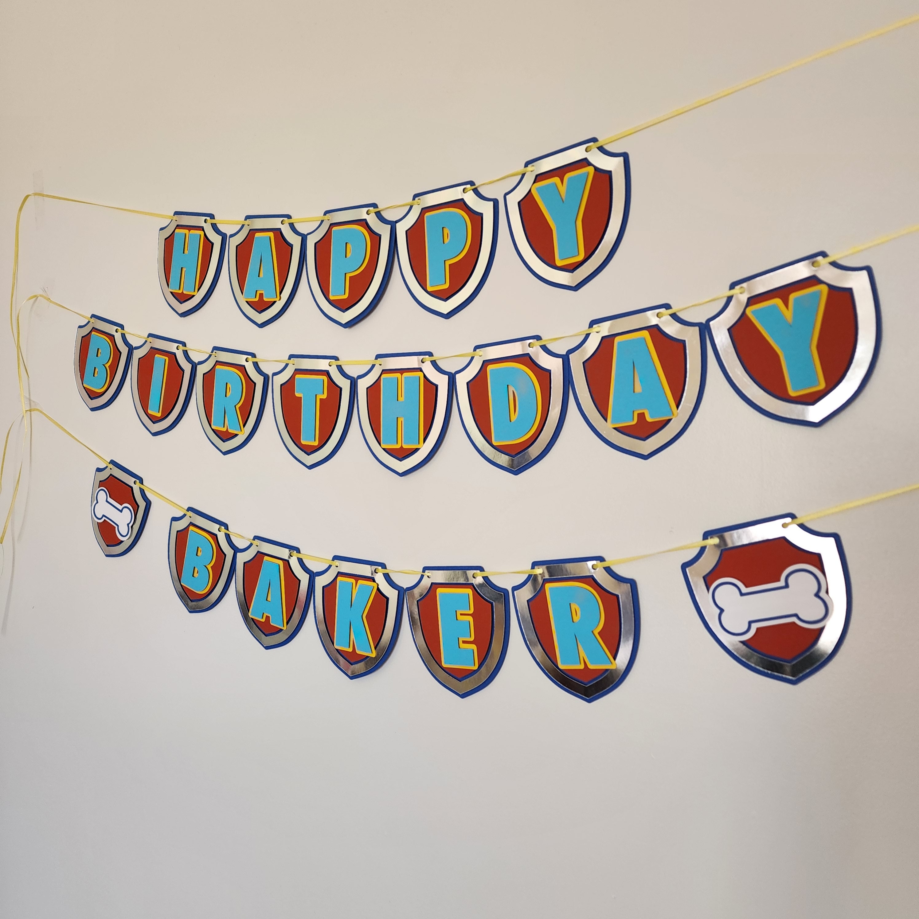 Puppy Rescue Birthday Banner, Dog Paw Party Theme, Dog Rescue, Puppy ...