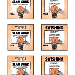 Basketball Valentines Printable Tag, Valentines for Boys, Sports ...