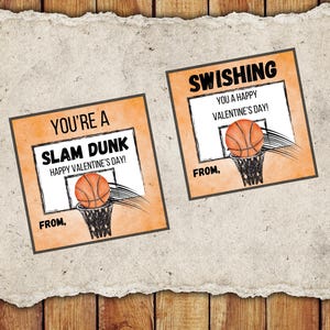 Basketball Valentines Printable Tag, Valentines for Boys, Sports ...