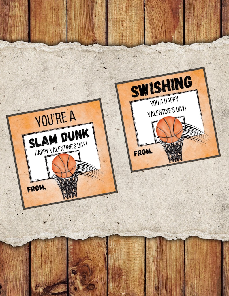 Basketball Valentines Printable Tag, Valentines for Boys, Sports ...