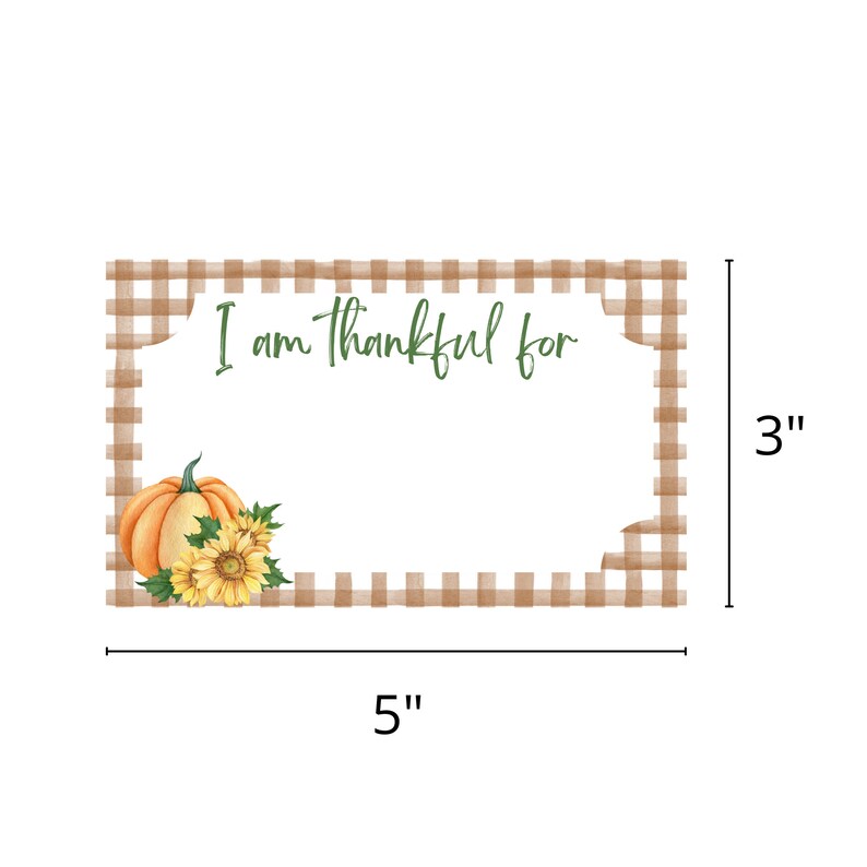 I Am Thankful for Cards, Thanksgiving, Friendsgiving, Printable ...