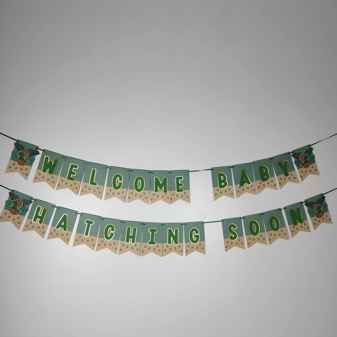 Dinosaur Baby Shower Banner, Welcome Baby, Hatching Soon, Baby Shower ...