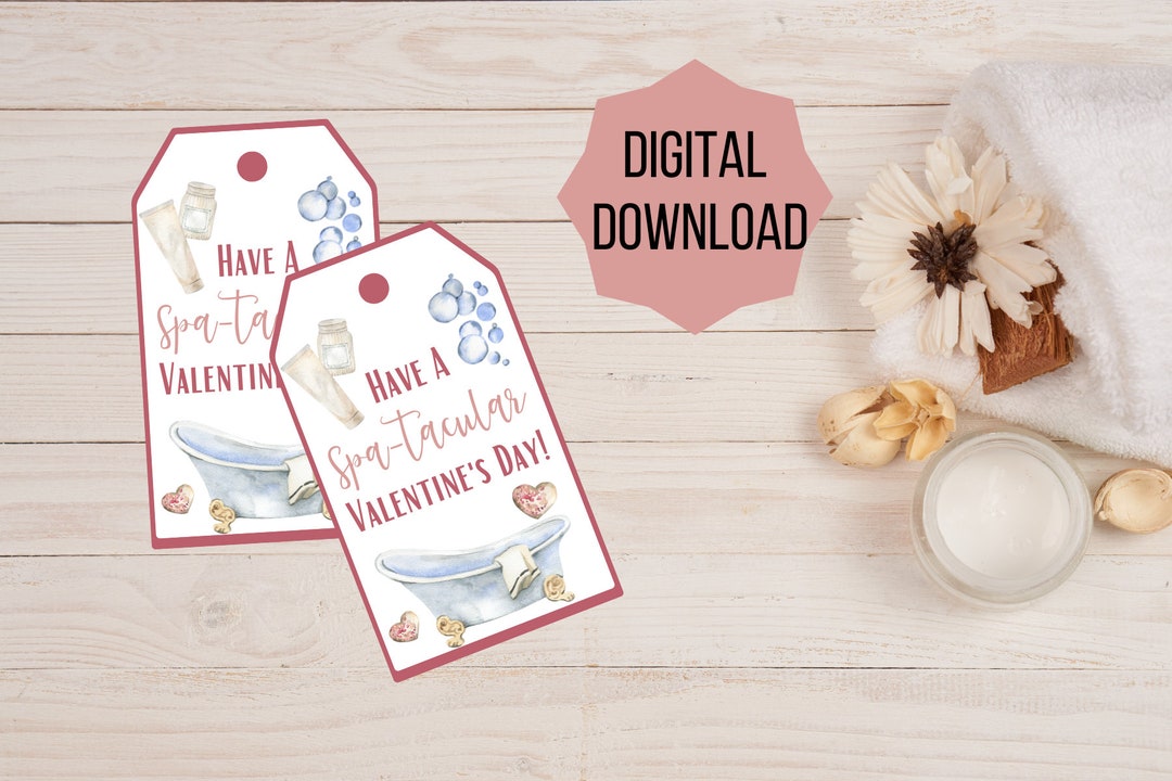 Spa-tacular Valentine's Day Tag, Teacher Valentine Tag, Galentine Gift ...