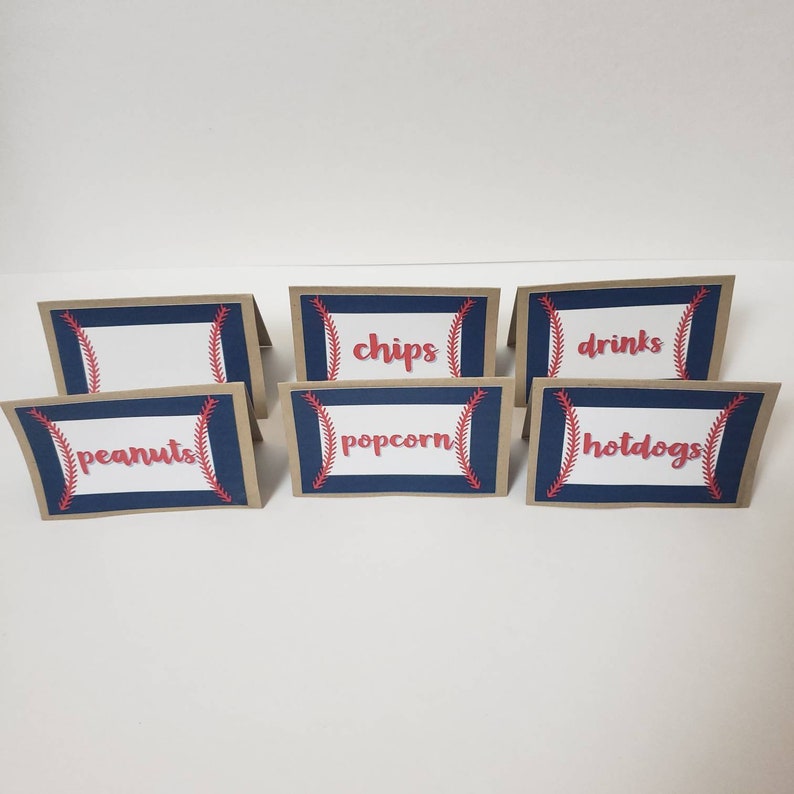 Baseball Party Food Label Tents, Baseball Birthday Party Decor, Custom ...
