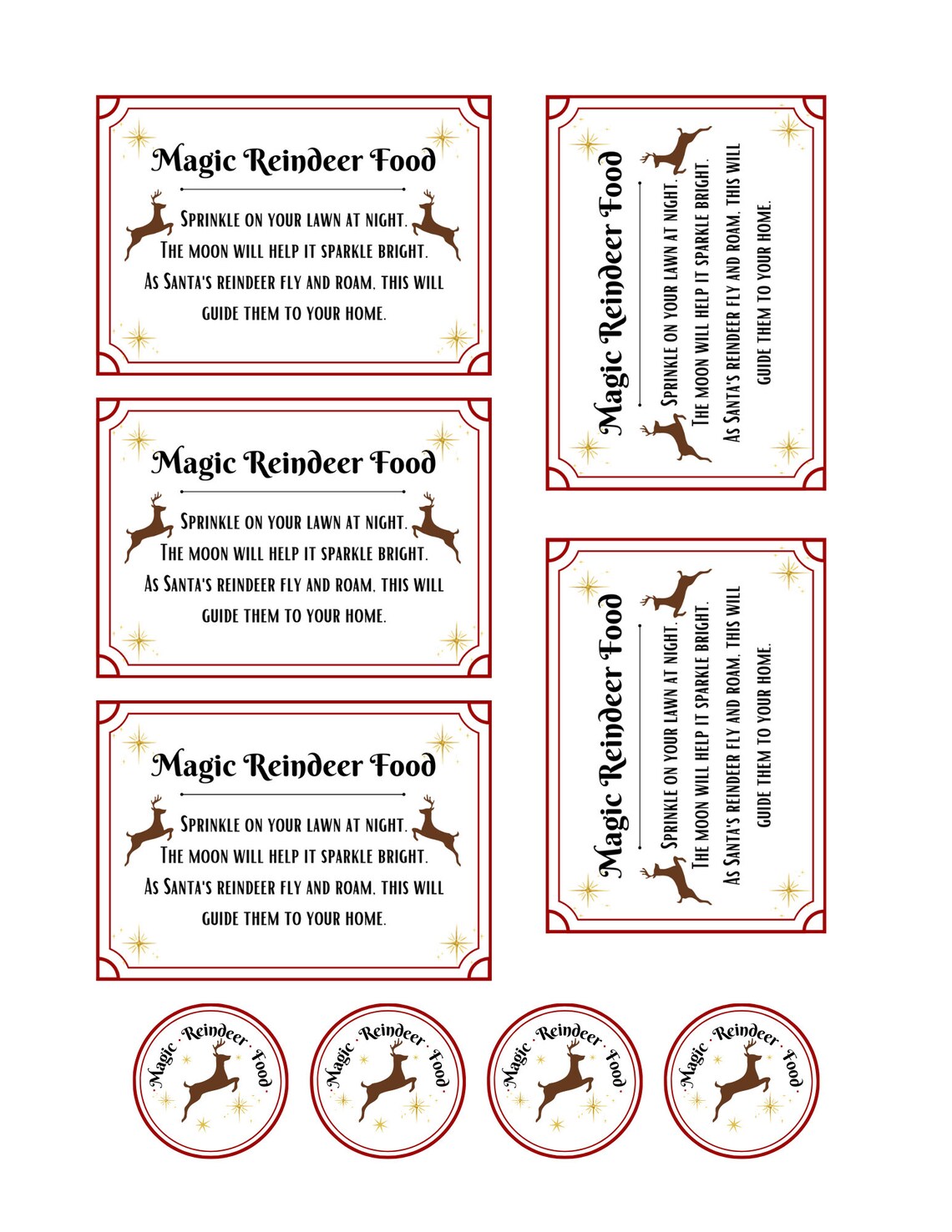 Magic Reindeer Food Tag Printable, Digital Download, Class Party Favor ...