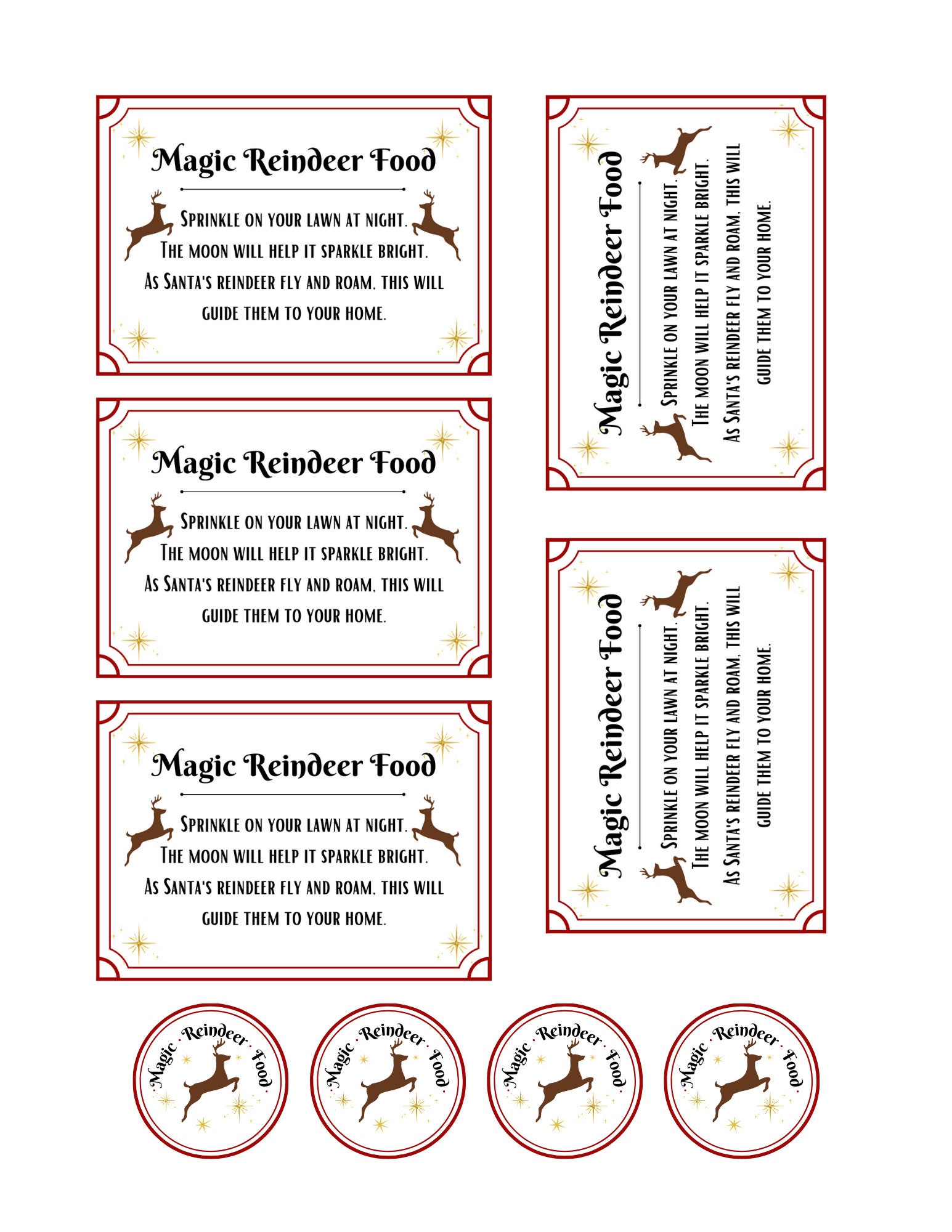 Magic Reindeer Food Tag Printable, Digital Download, Class Party Favor ...