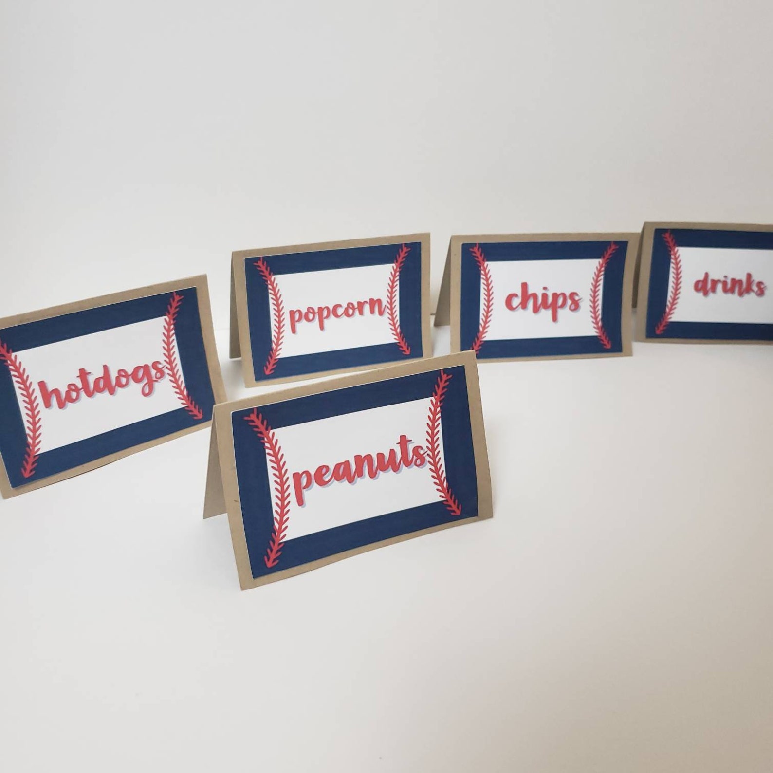 Baseball Party Food Label Tents, Baseball Birthday Party Decor, Custom ...