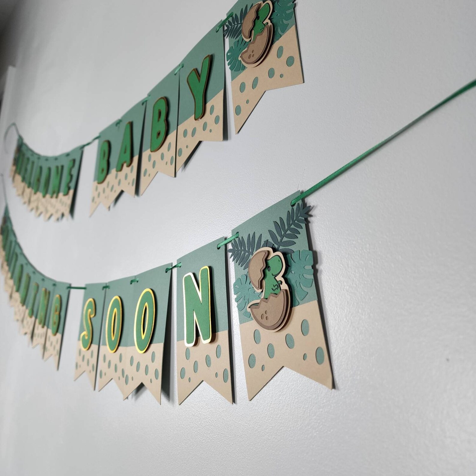 Dinosaur Baby Shower Banner, Welcome Baby, Hatching Soon, Baby Shower ...