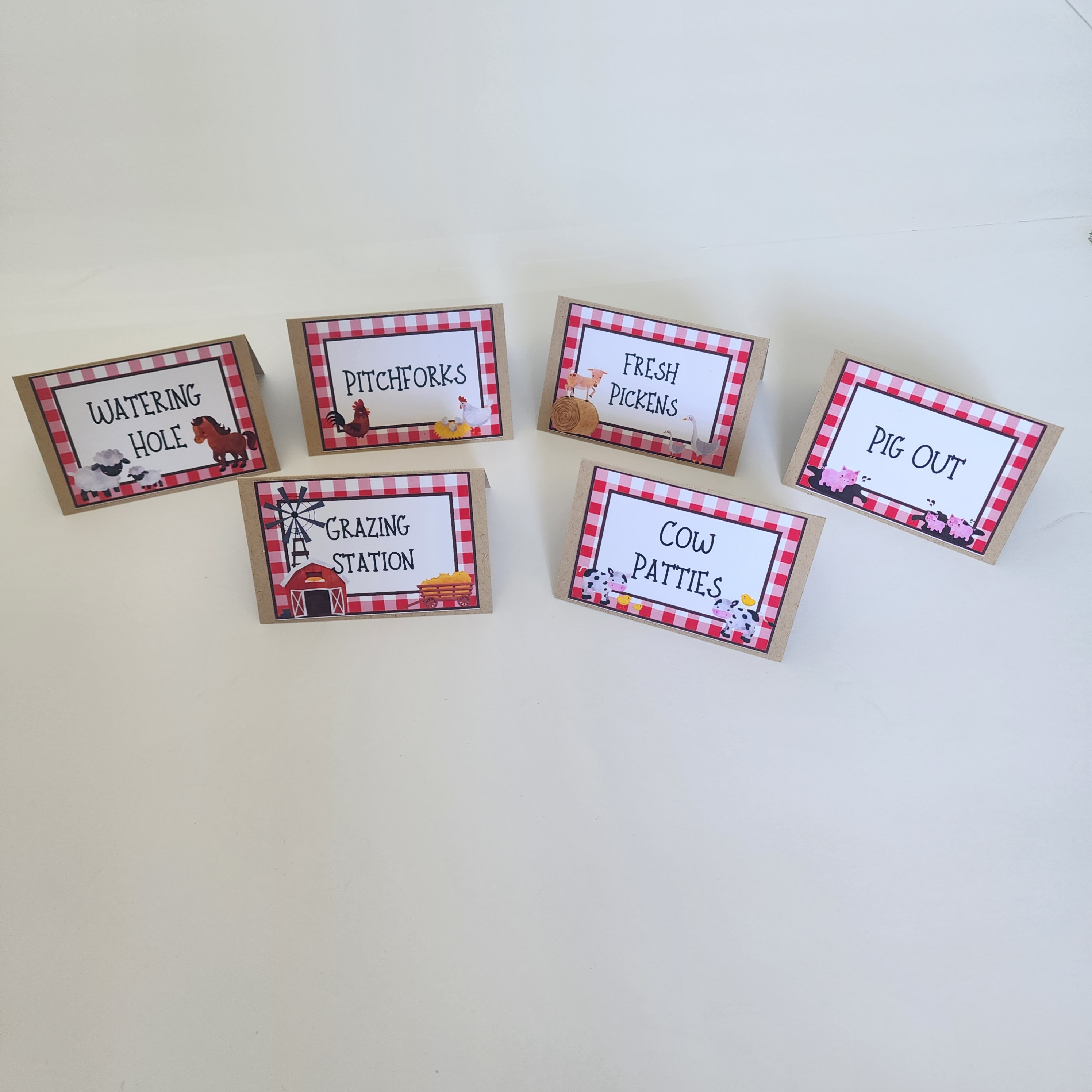 Farm Party Food Label Tents, Custom Food Cards - Etsy