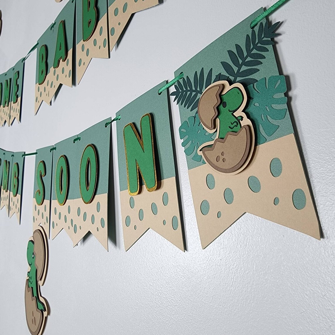 Dinosaur Baby Shower Banner, Welcome Baby, Hatching Soon, Baby Shower ...