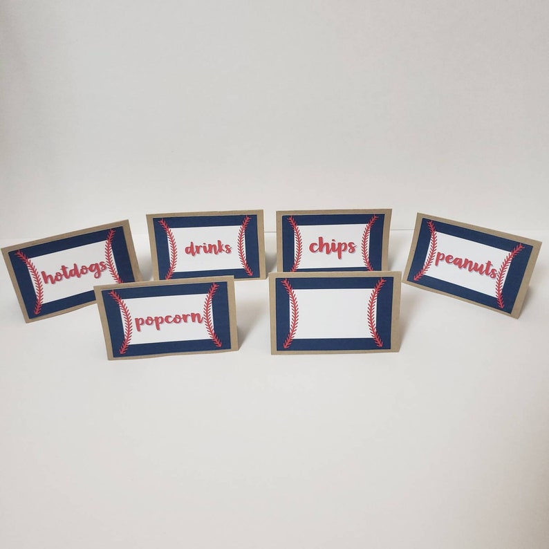 Baseball Party Food Label Tents, Baseball Birthday Party Decor, Custom ...