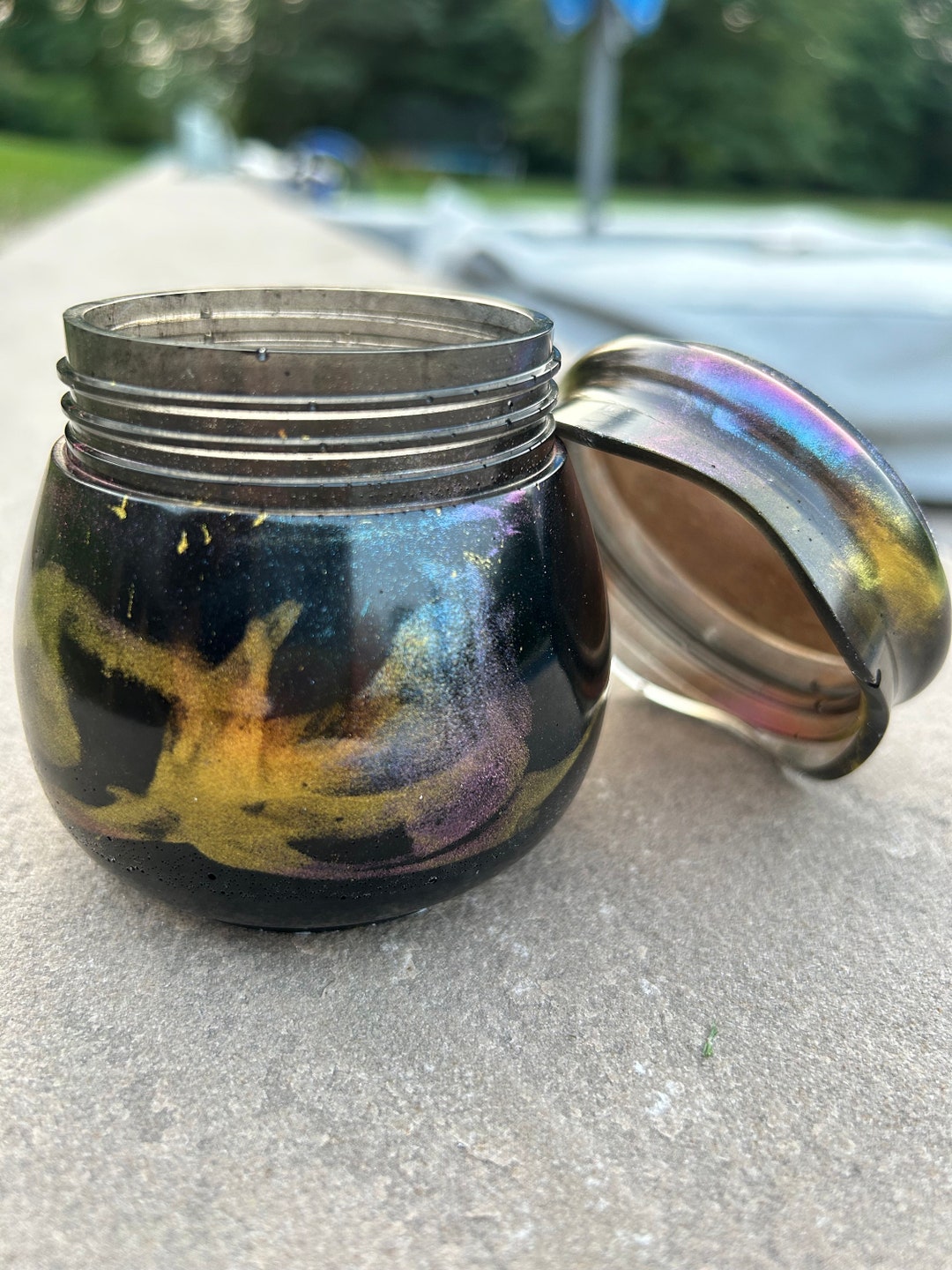 Artistic Epoxy Jar, Epoxy Resin Color Splatter Jar, Epoxy Jar, Best ...