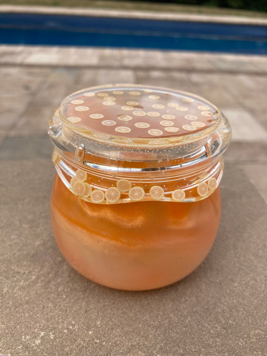 Orange Fruit Jar, Honey Jar, Fruit Jar, Epoxy Resin Container, Cute ...