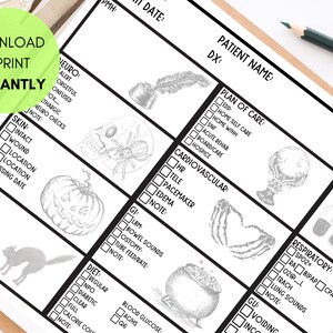 1 Patient Nurse Report Printable + Spooky Halloween Graphics, SBAR RN ...