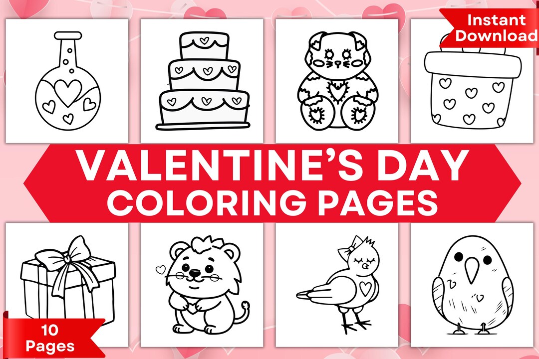 Printable Valentines Day Coloring Pages, Bold and Easy Coloring Book ...