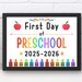 First Day of Preschool Sign | Back to School Photo Prop (PDF) - Etsy