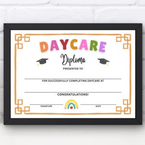 Editable Daycare Graduation Certificate Template: Canva Printable ...