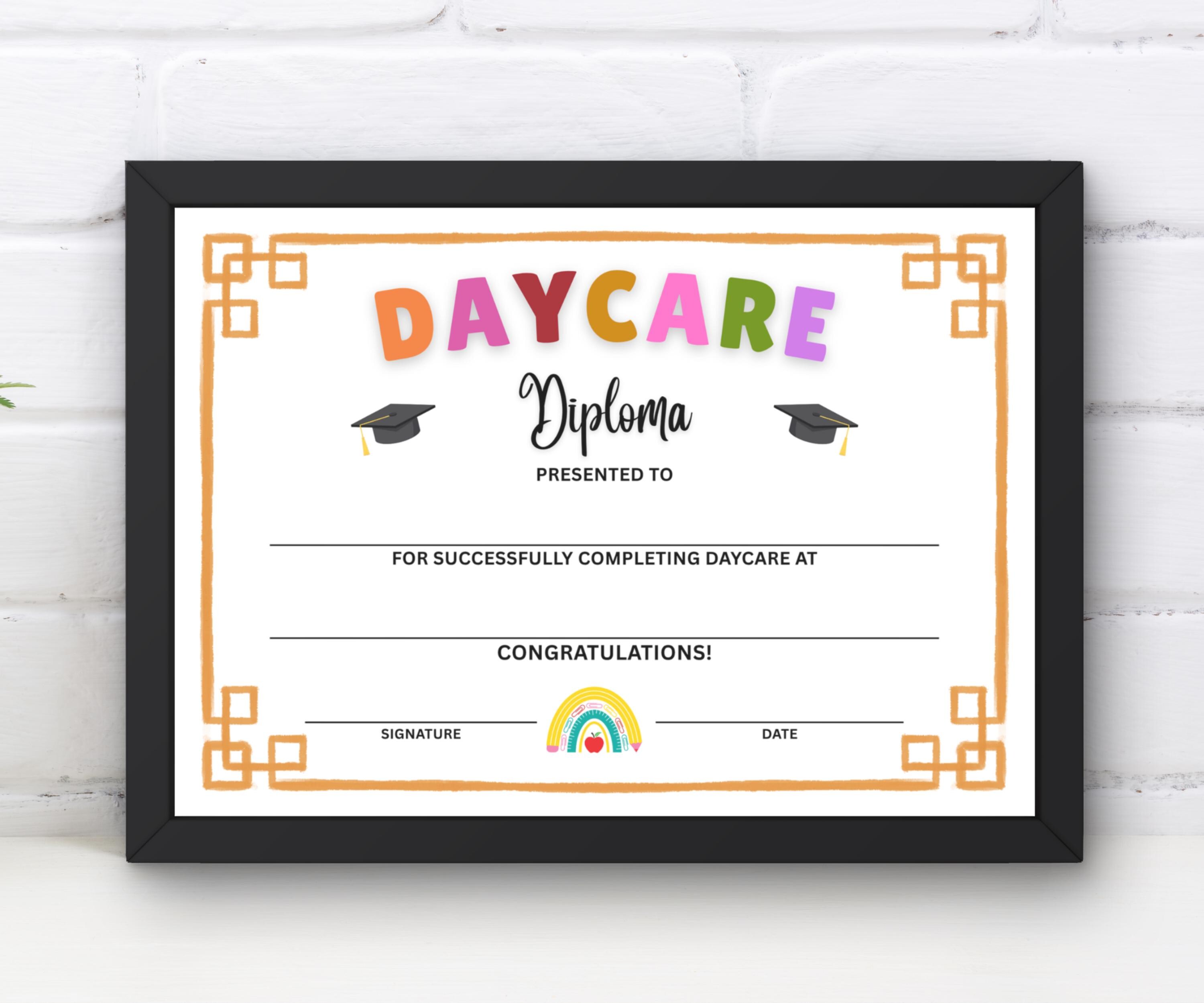 Editable Daycare Graduation Certificate Template: Canva Printable ...