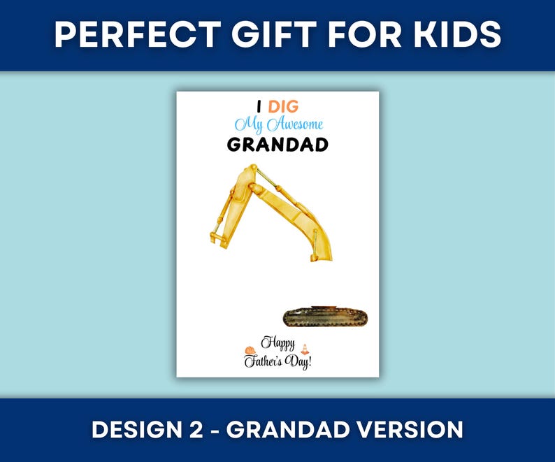 Excavator Handprint Footprint Art: Grandpa Father's Day Keepsake (PDF ...