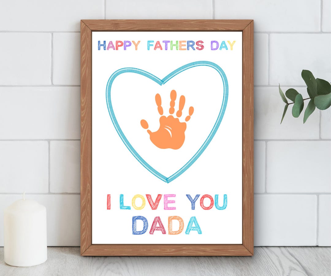 Father's Day Handprint Art: DIY Dada Gift, Keepsake (digital Download ...