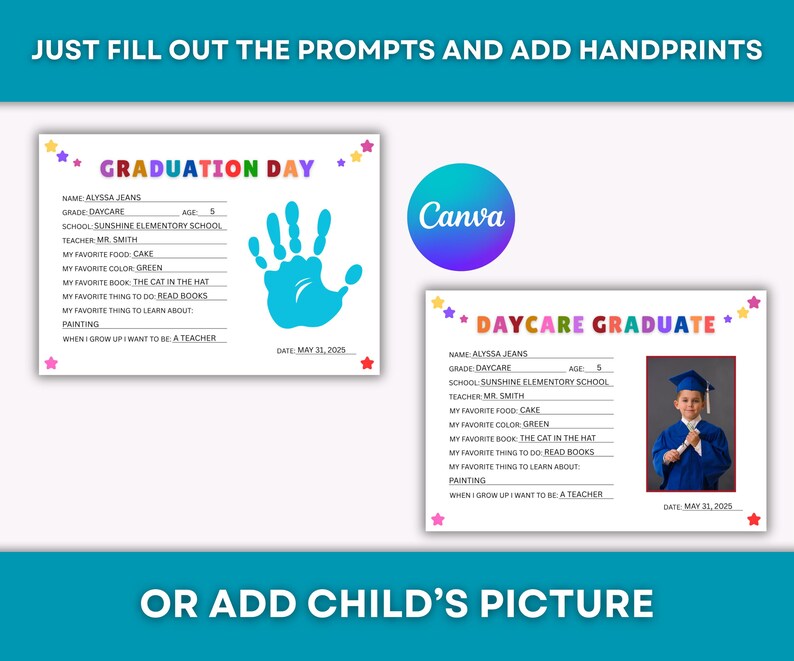 Editable Daycare Graduation Certificate Template: Canva Printable ...