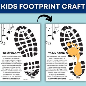 Father's Day Footprint Printable Craft, Gift for Daddy From Kids, DIY ...