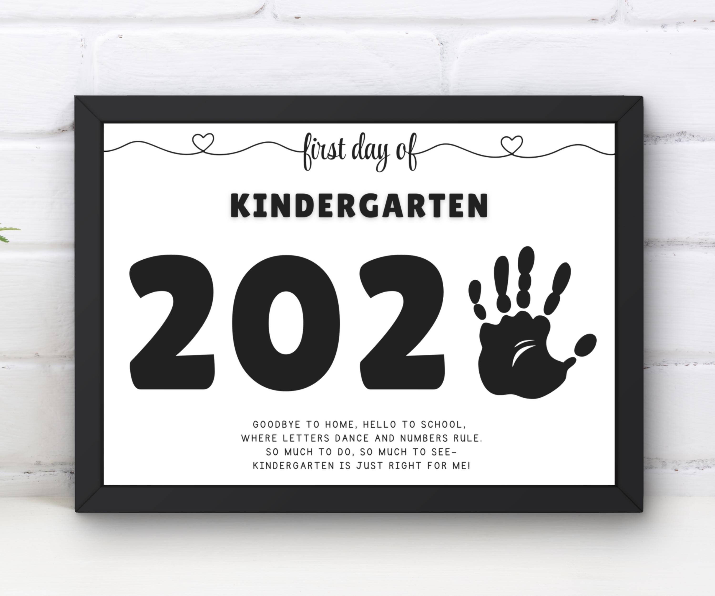 Kindergarten Handprint Art: First Day School Keepsake (digital Download ...