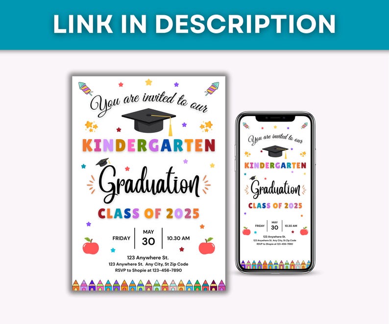 Editable Kindergarten Graduation Certificate Template: Canva Printable ...