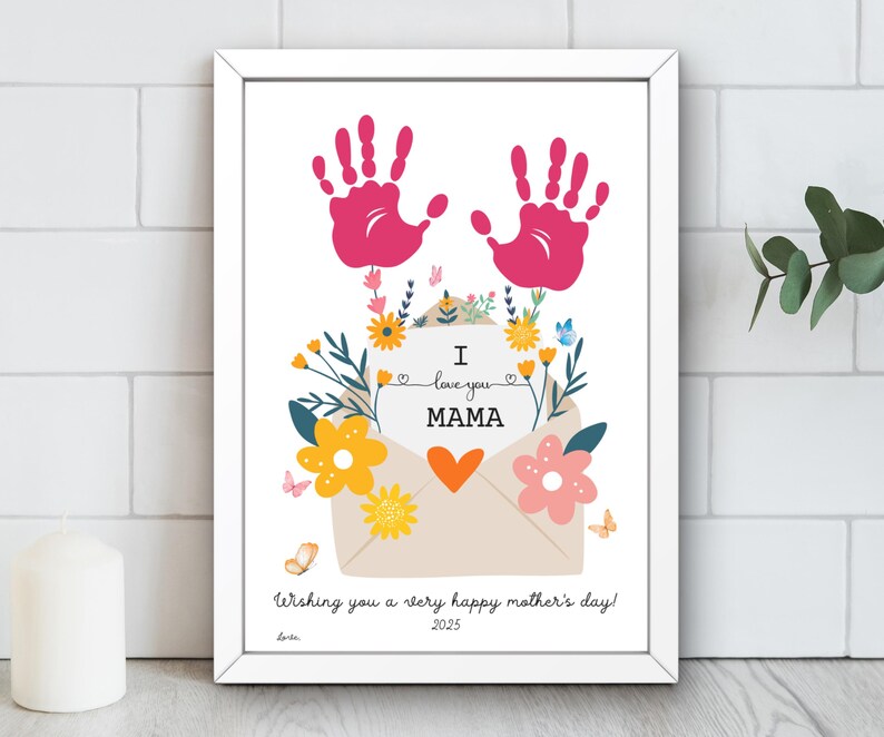 Mother's Day Letter Handprint Printable | I Love My Mama | Mother's Day ...