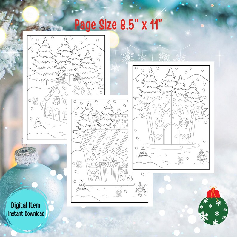 20 Kids Christmas Coloring Pages, Christmas Printable, Christmas House ...