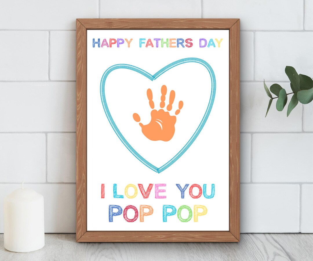 Father's Day Handprint Art: Pop Pop Keepsake Gift (digital Download PDF ...
