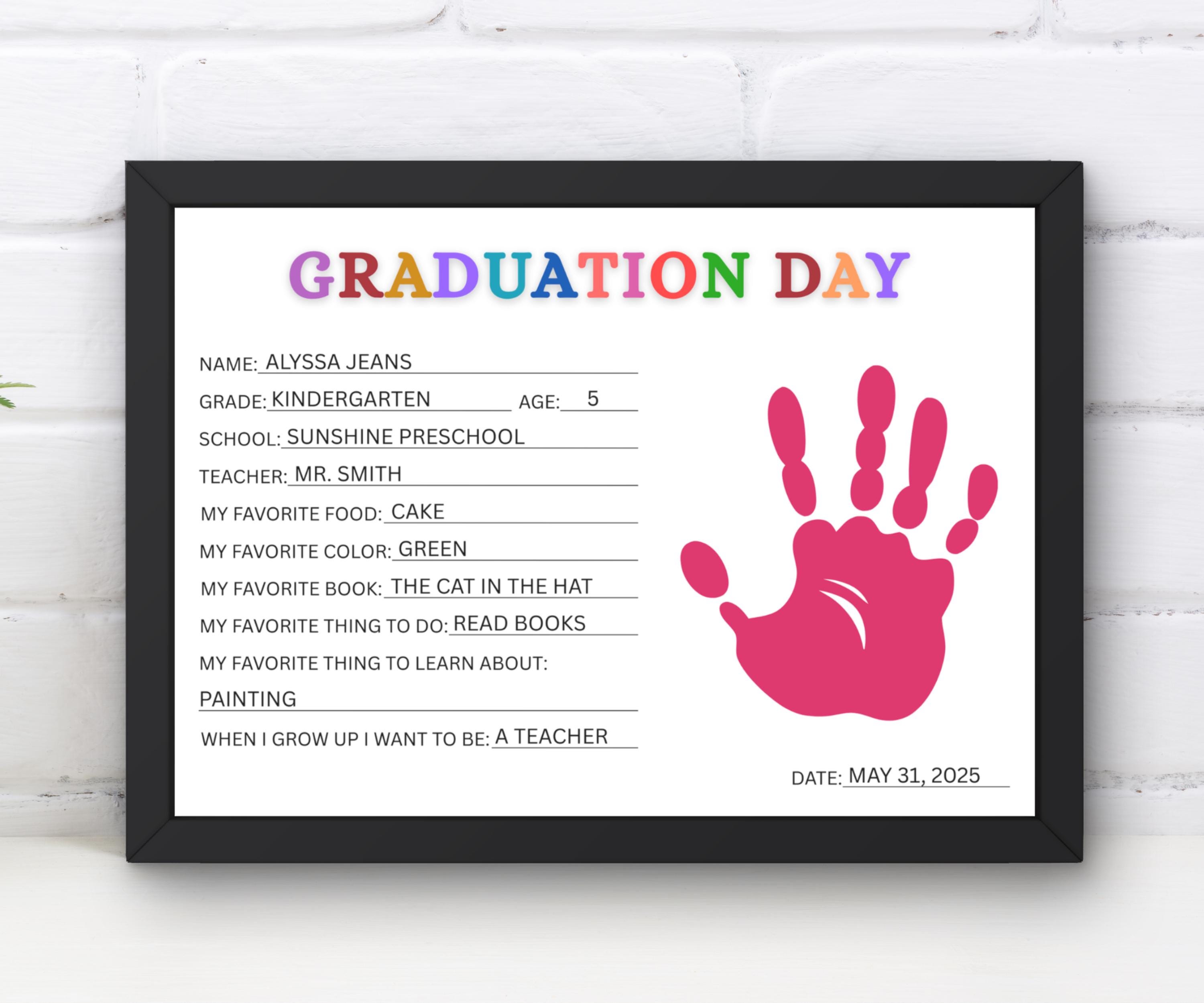 Editable Kindergarten Graduation Certificate: Photo Keepsake Canva ...