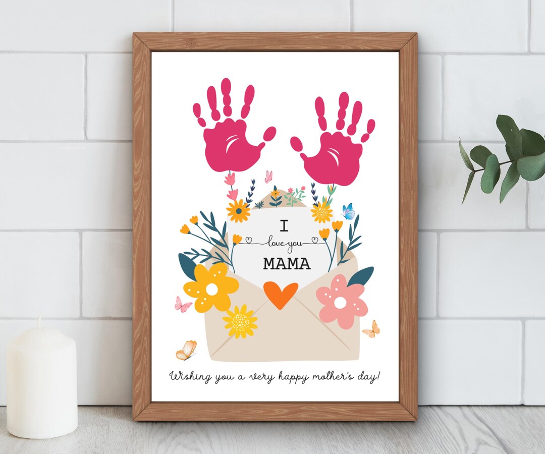 Mother's Day Letter Handprint Printable | I Love My Mama | Mother's Day ...