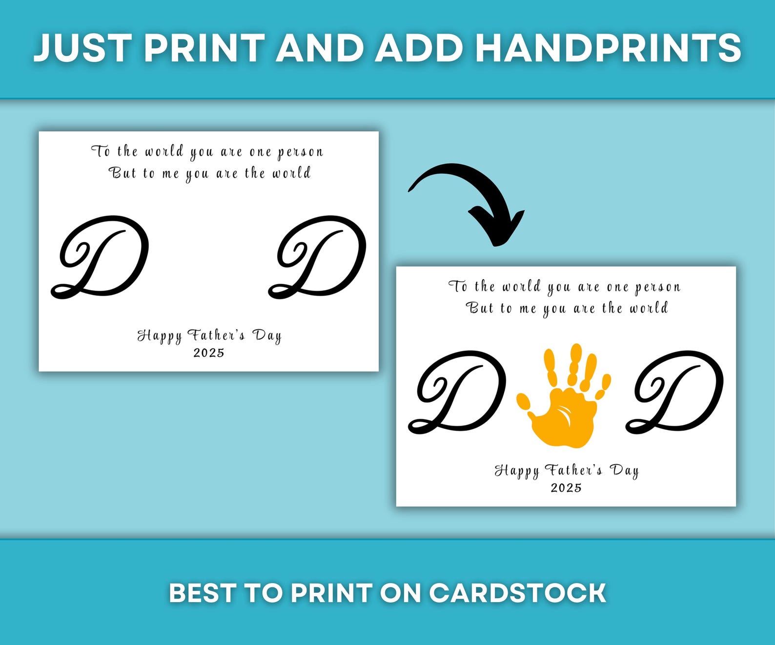 Father's Day Handprint Printable Art, Fathers Day Gift for Dad, Dad ...