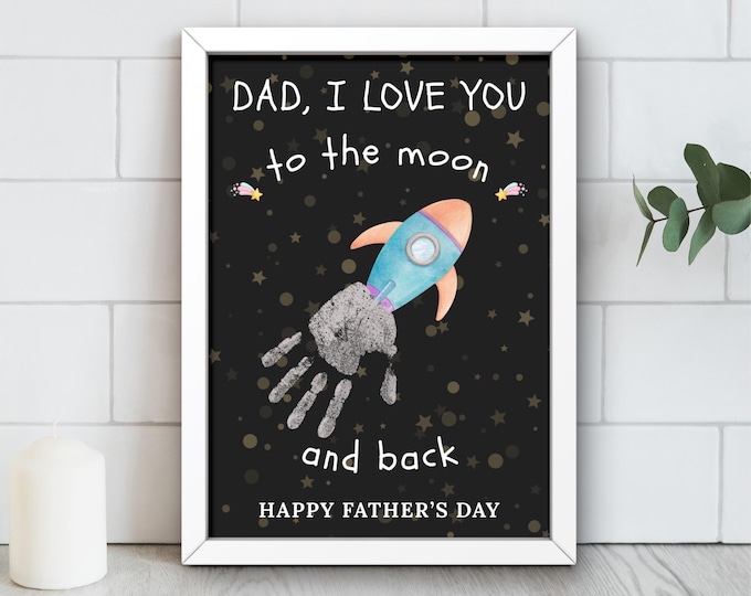 Fathers Day Handprint Art Craft, PRINTABLE | Gift for Dad From Kids ...