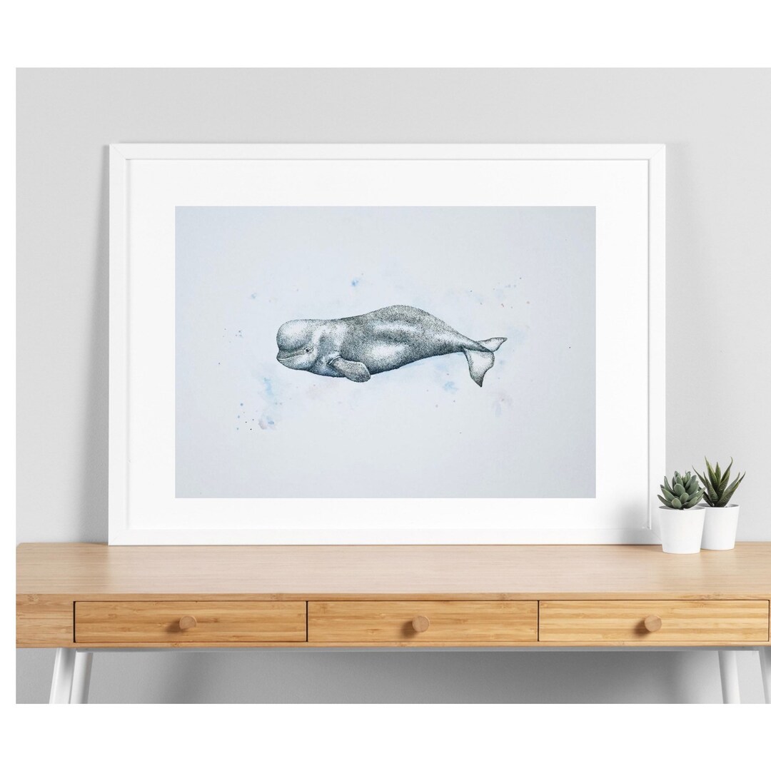 Beluga Whale Original Art - Etsy