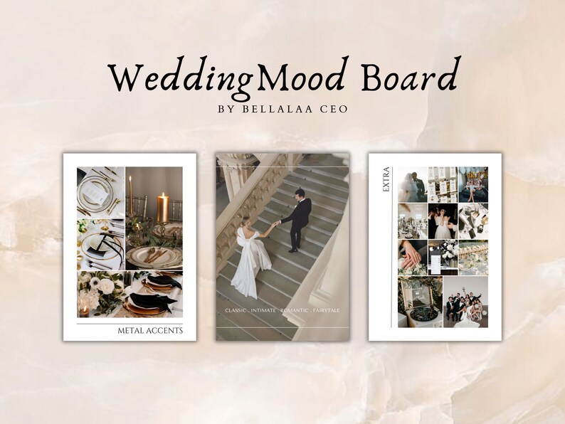 Classy Wedding Mood Board Template | Digital Wedding Planner Template ...