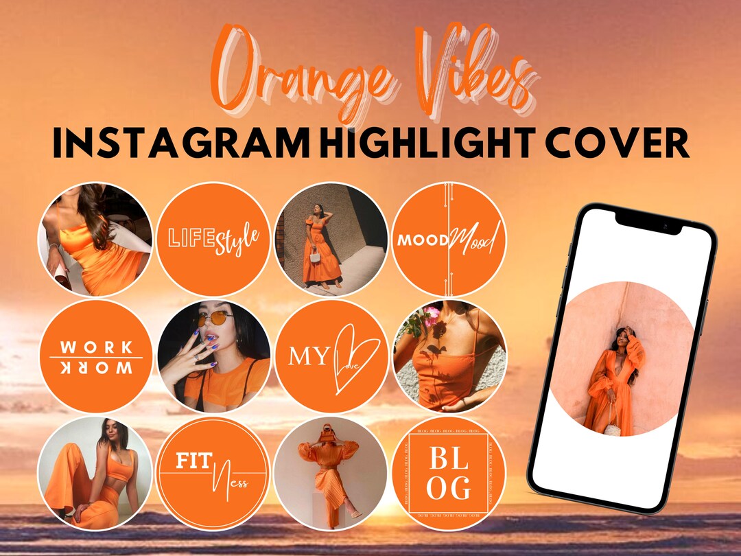 50 Orange Vibes Instagram Story Highlight Covers | Instagram Icons ...