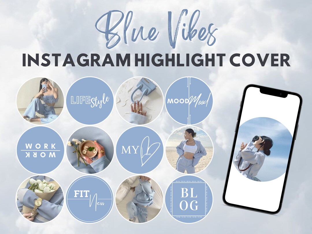 50 Blue Vibes Instagram Story Highlight Covers | Instagram Icons ...