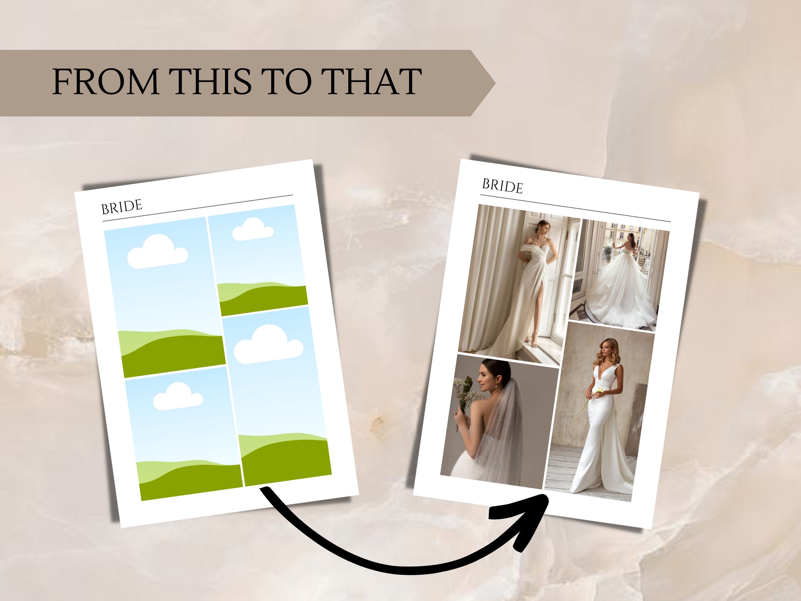 Classy Wedding Mood Board Template | Digital Wedding Planner Template ...
