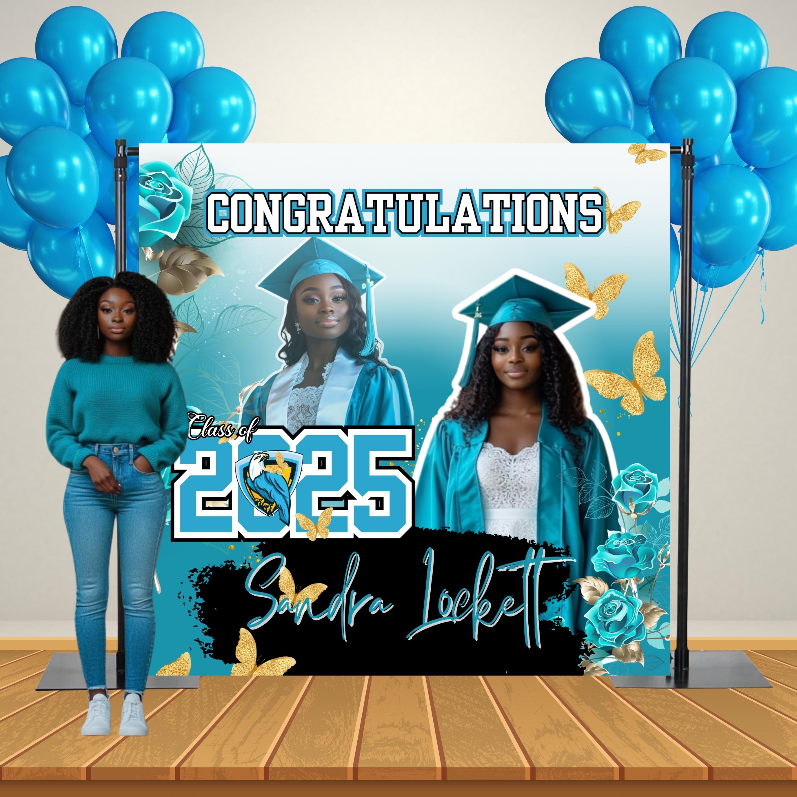 Graduation Backdrop Canva Templates | Class of 2025 Backdrops ...