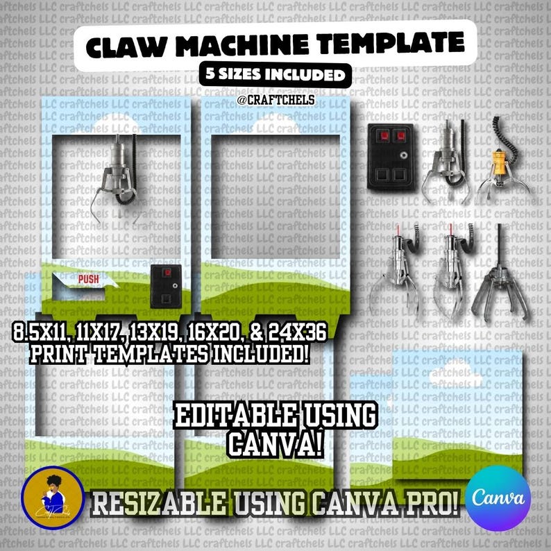 Claw Machine Template (BLANK) | Editable Claw Machine | Editable Arcade ...