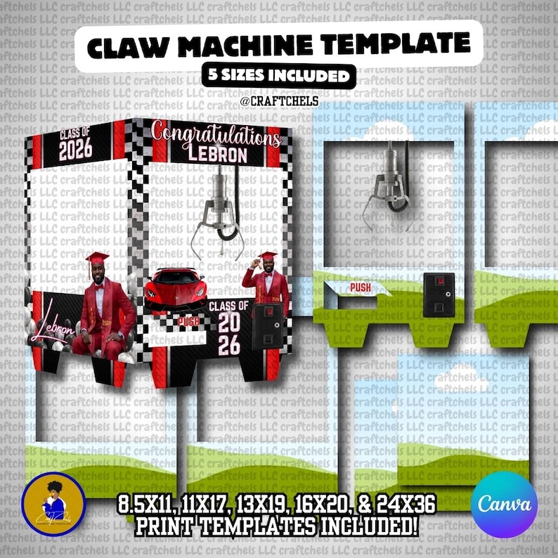 Claw Machine Template (BLANK) | Editable Claw Machine | Editable Arcade ...